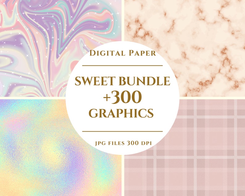 Sweet Digital Paper Bundle, Sweet Clipart, Sweet Watercolor Background ...