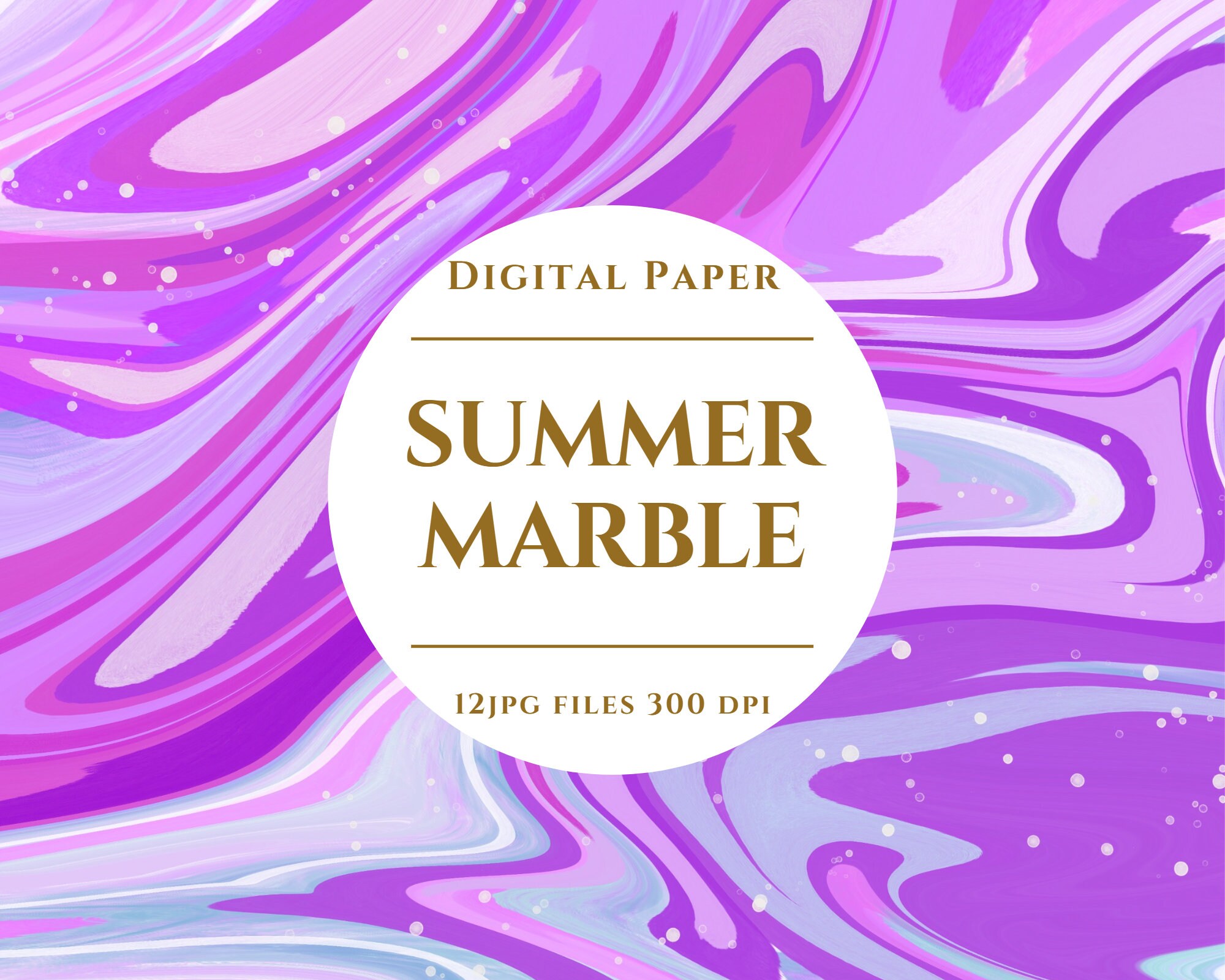 Summer Marble Digital Paper, Dripping Chocolate and Strawberry Ice ...