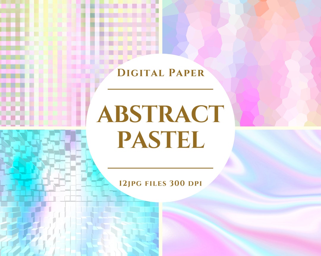 Abstract Pastel Digital Paper, Digital Paper Pack, Pastel Colors ...