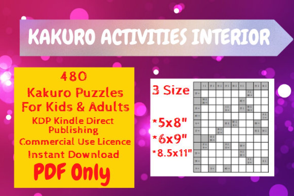 Kakuro Puzzles for Kids & Adults 480 Kakuro Puzzles With Answers KDP ...