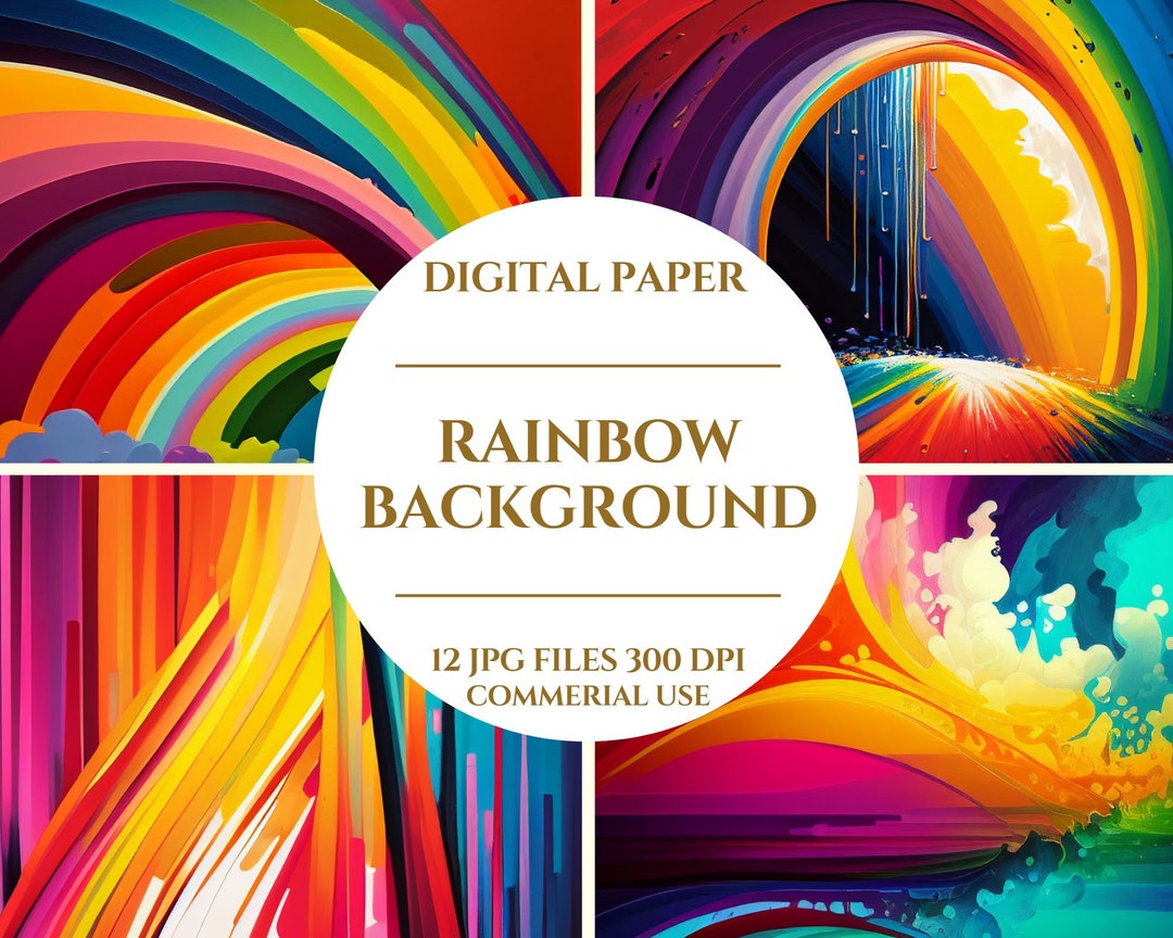 Rainbow Background Digital Paper, Colorful Delights Exploring Rainbow ...