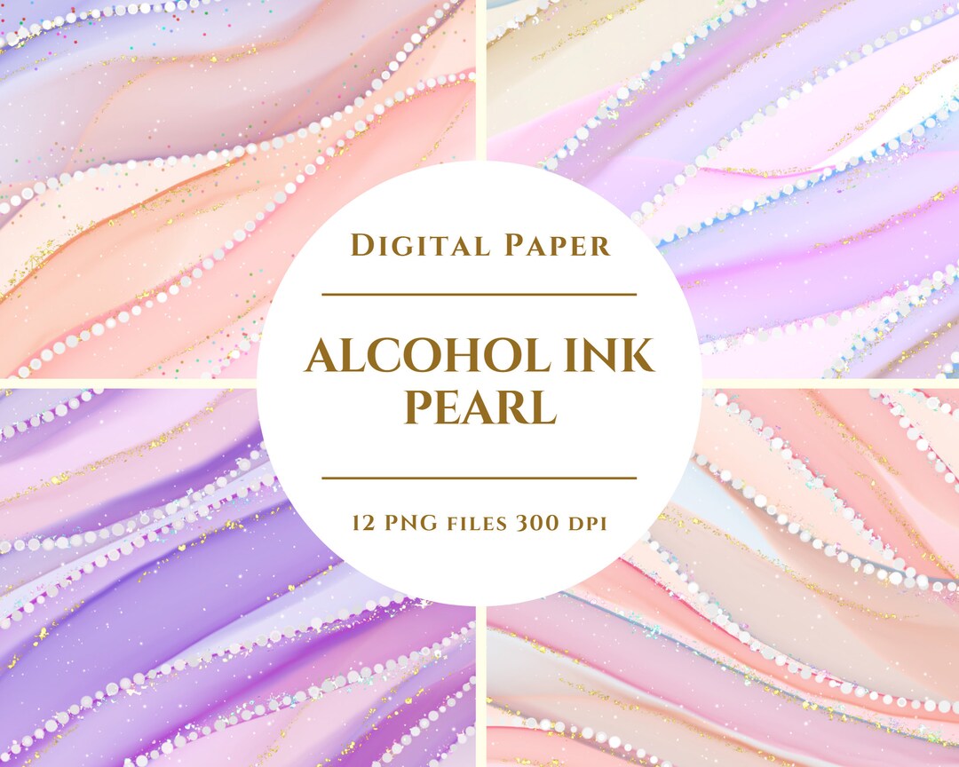 Alcohol Ink Pearl Digital Paper, Alcohol Ink Clipart , Watercolor ...