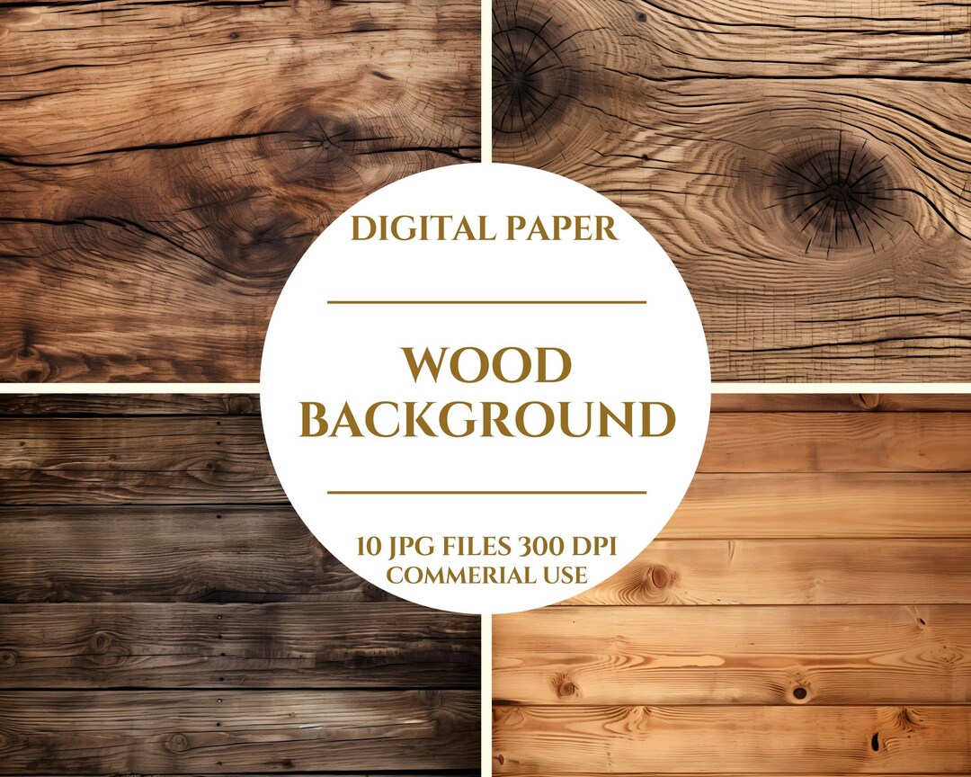 Wood Background Digital Paper, Rustic Wood Digital Paper Printable ...