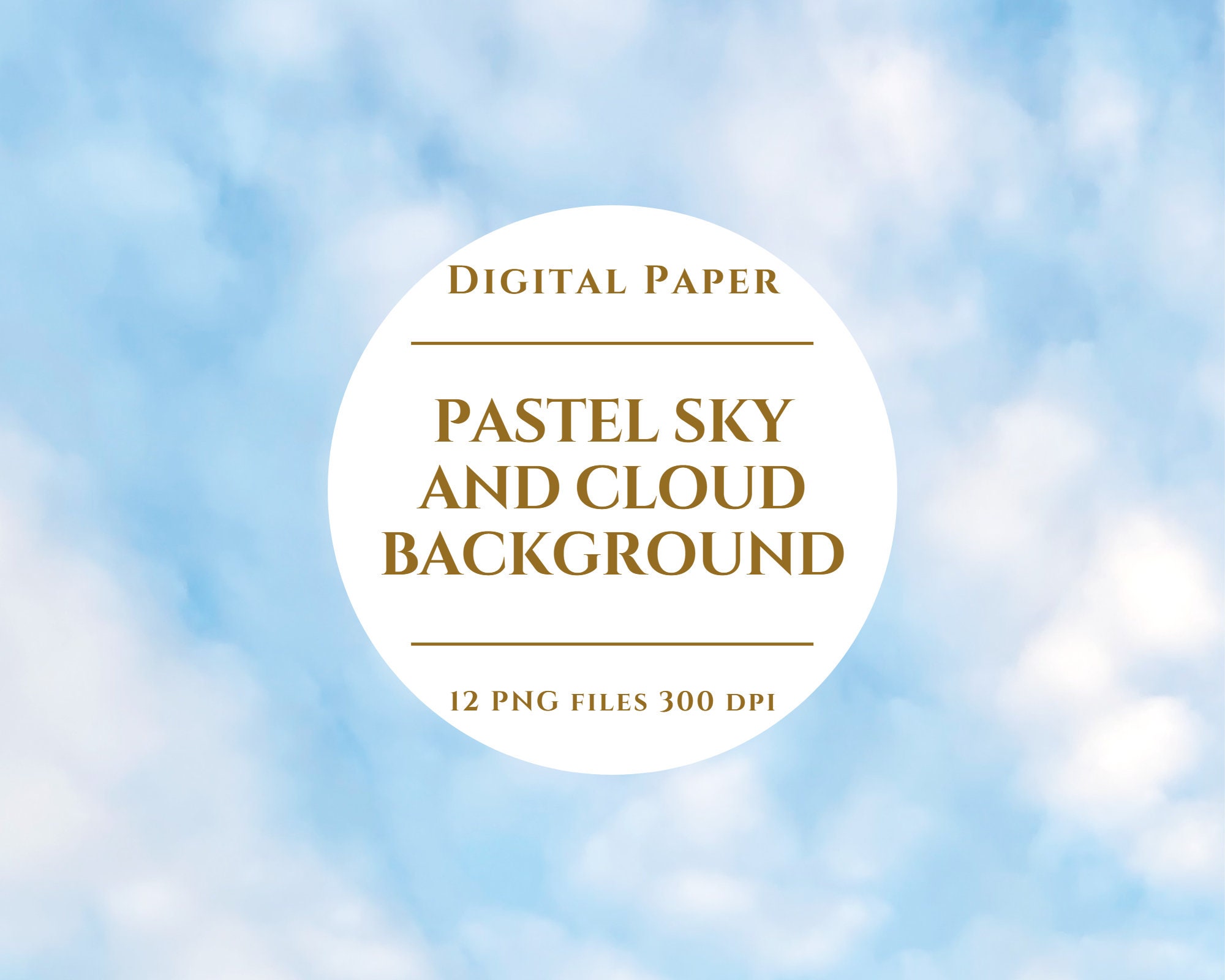 Pastel Sky and Cloud Background Digital Paper, Clouds Galaxy Background ...