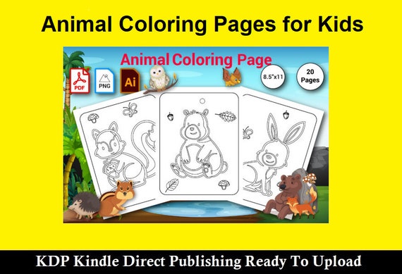 Animal Coloring Pages for Kids Vol 01 Instant Download KDP - Etsy