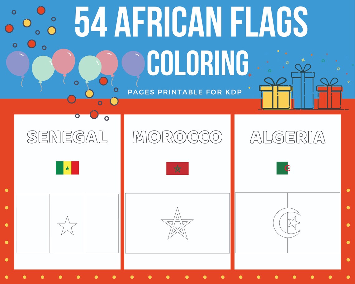 African Flags Coloring Pages Printable for Kids | PDF File US Letter ...