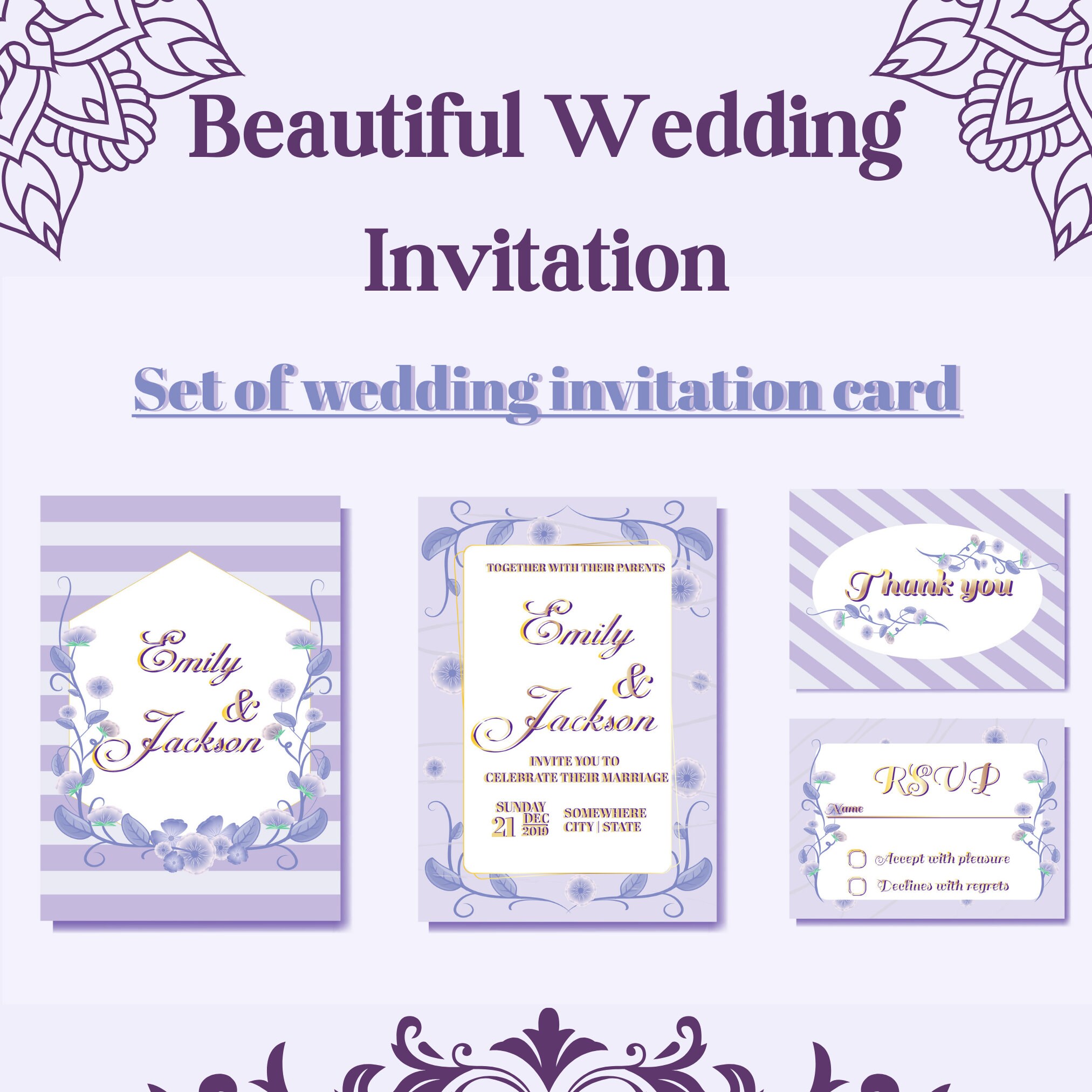Beautiful Wedding Invitation Card Bundle Wedding MEGA Bundle - Etsy