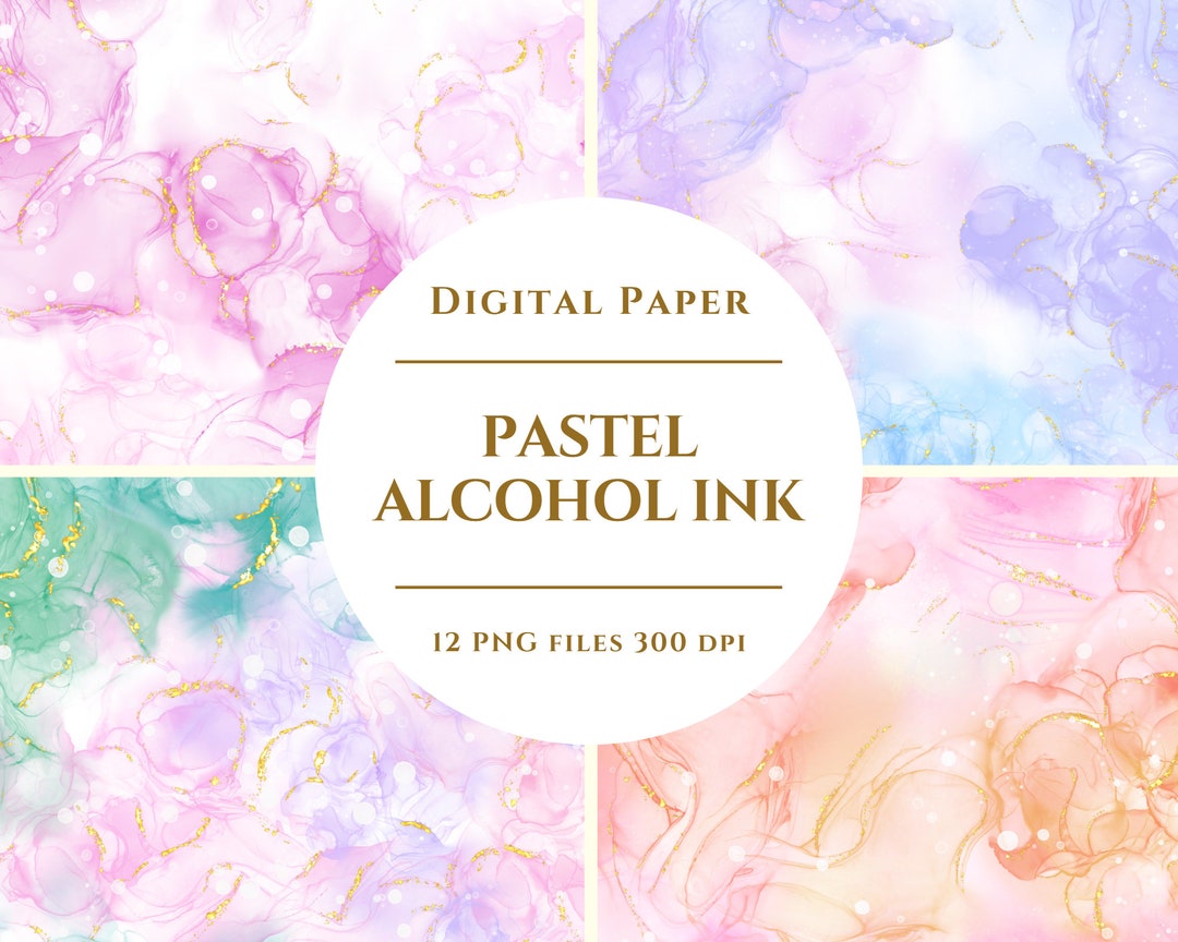 Pastel Alcohol Ink Digital Paper, Alcohol Ink Clipart Pack, Watercolor ...