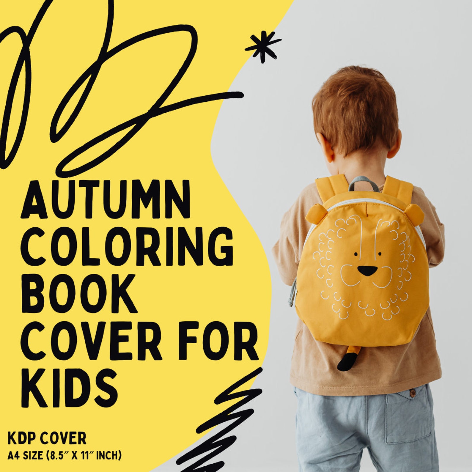 Autumn Coloring Book Cover for Kids Instant Download KDP - Etsy