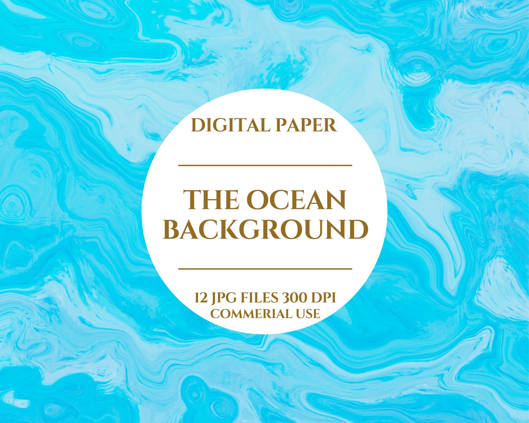 The Ocean Background Digital Paper, Wave Patterns, Marine Textures ...