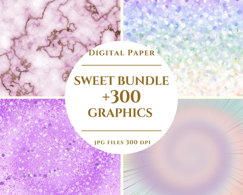 Sweet Digital Paper Bundle, Sweet Clipart, Sweet Watercolor Background ...