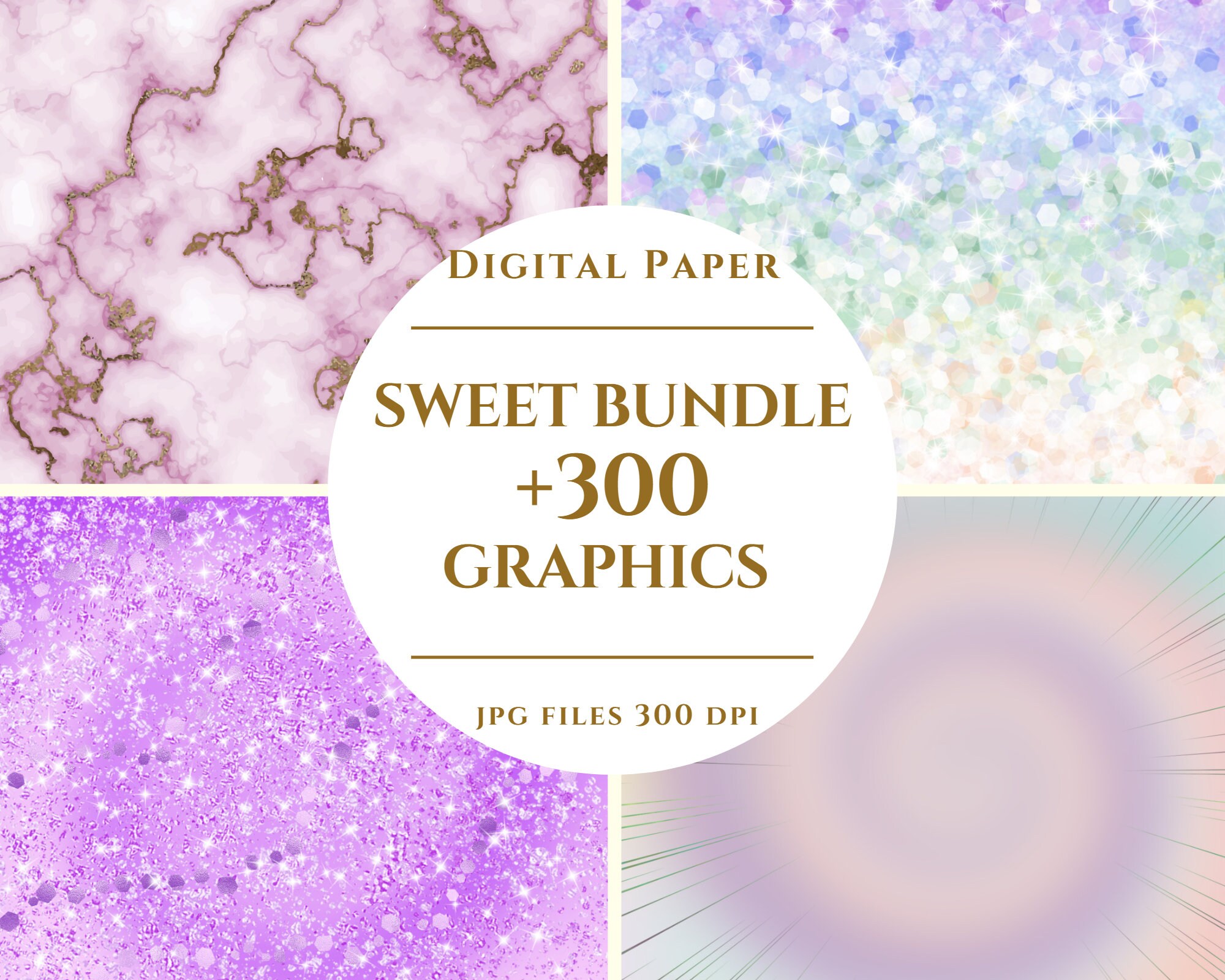 Sweet Digital Paper Bundle, Sweet Clipart, Sweet Watercolor Background ...