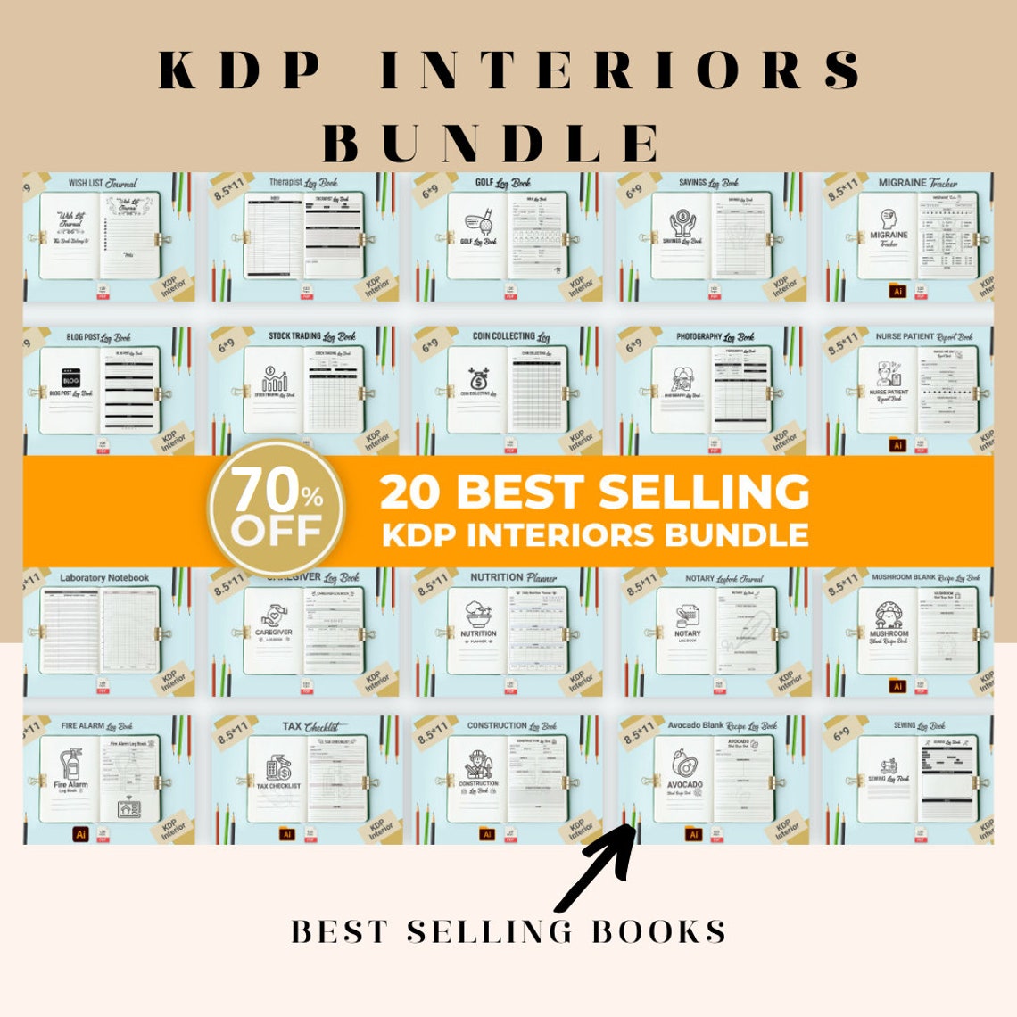 Best Selling KDP Interiors Bundle 20 Bestsellers KDP Interior Download ...