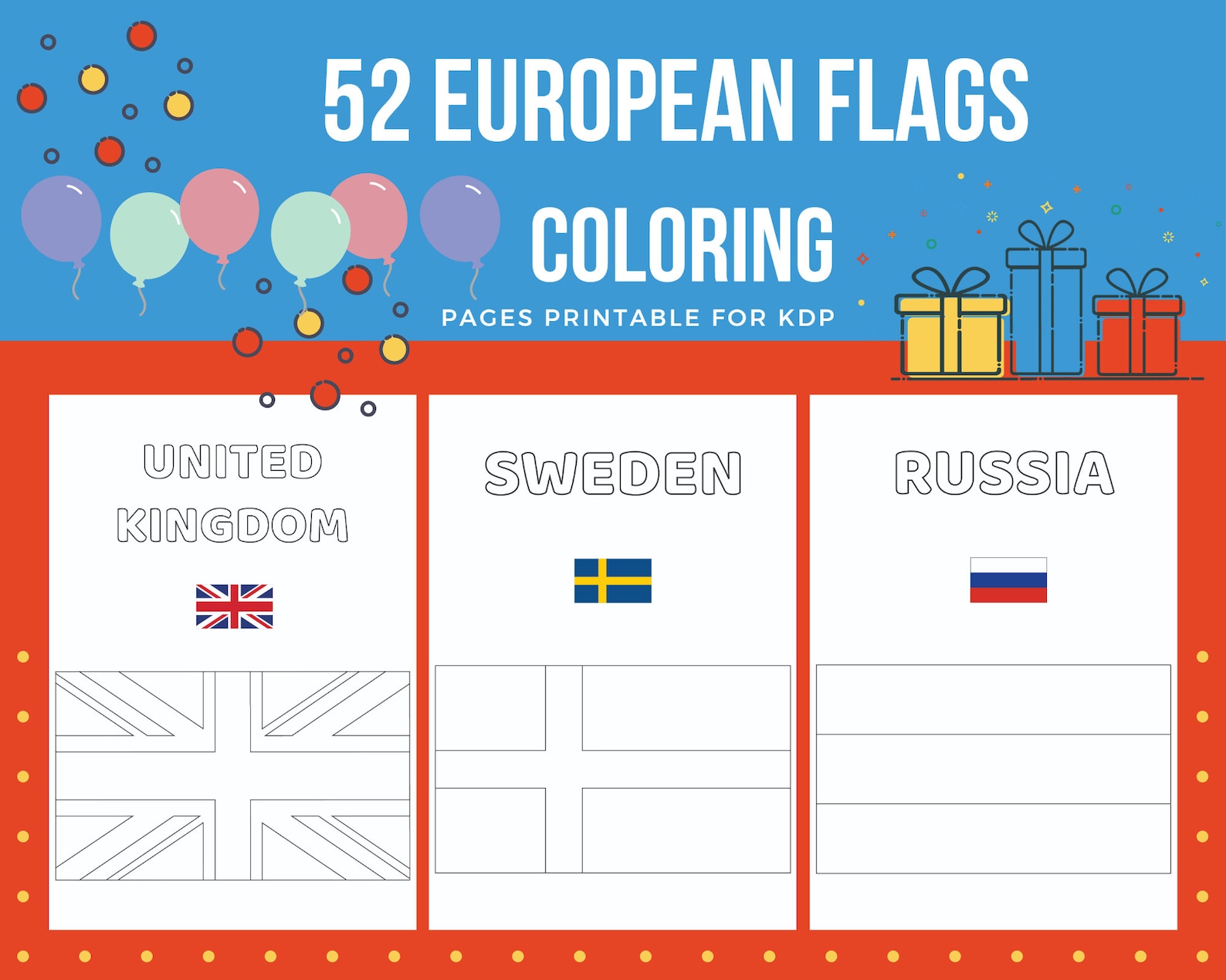 European Flags Coloring Pages Printable for Kids PDF File US Letter ...