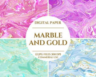 Marble Paper Digital Marble Paper Marble Scrapbook Paper - Etsy