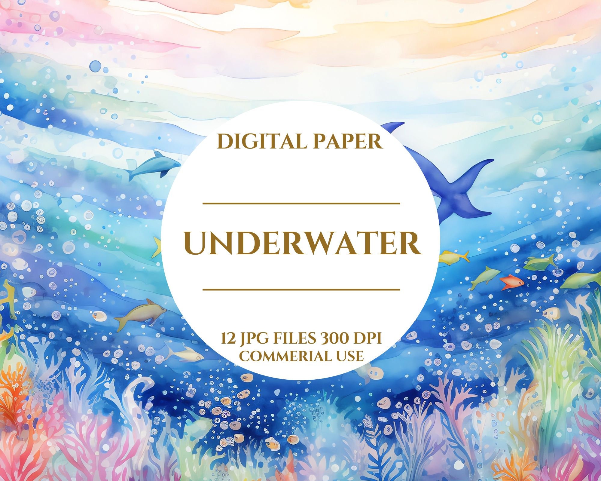 Underwater Digital Paper, Oceanic Wonders Underwater Digital Paper ...