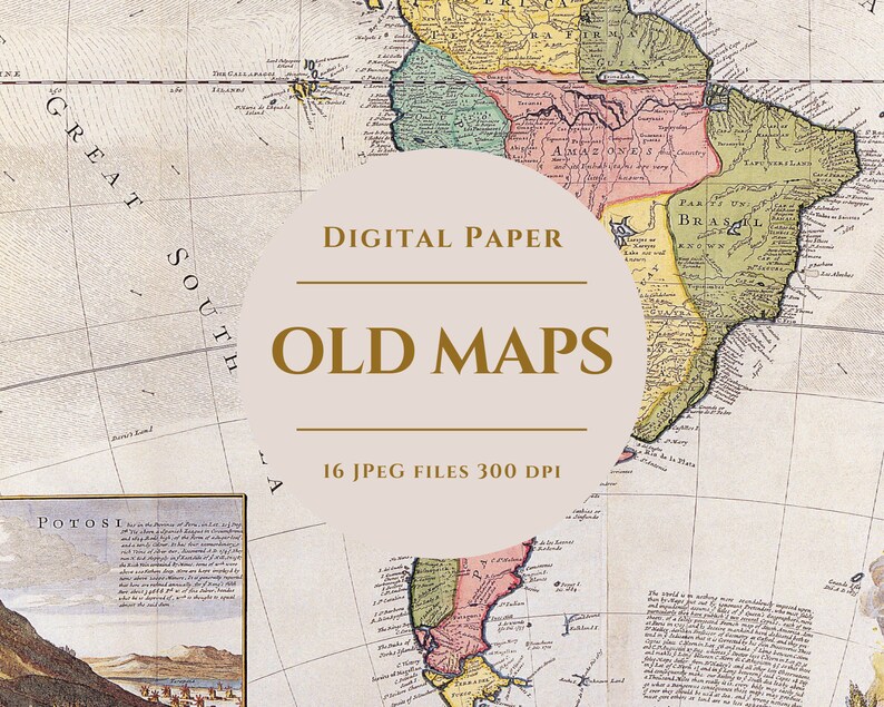 Old Maps Digital Paper, Globe Background, Printable Old Charts, Vintage ...