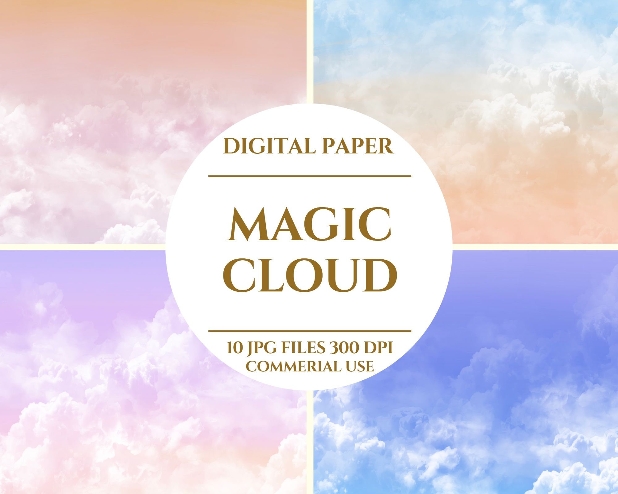 Magic Cloud Digital Paper, the Beauty of Magic Clouds, Soft and ...