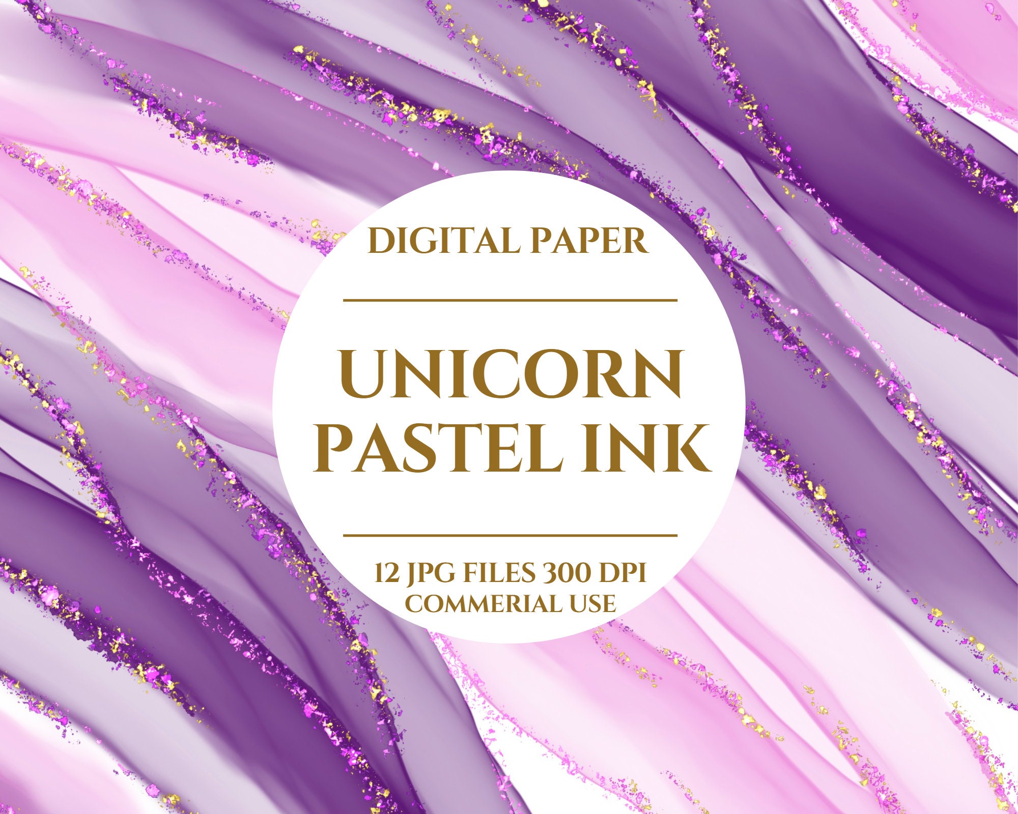 Unicorn Pastel Ink Digital Paper Pink and Purple Sprinkles - Etsy