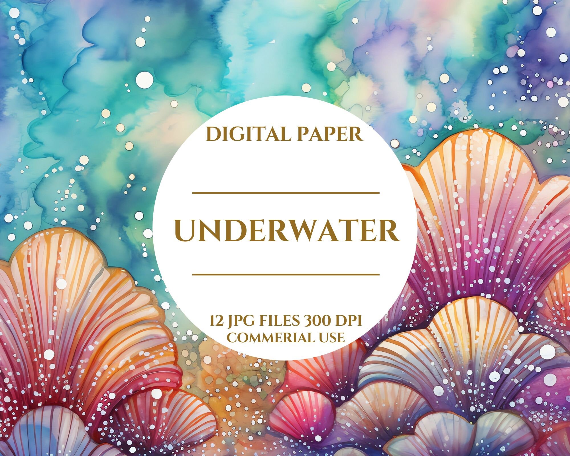 Underwater Digital Paper, Oceanic Wonders Underwater Digital Paper ...