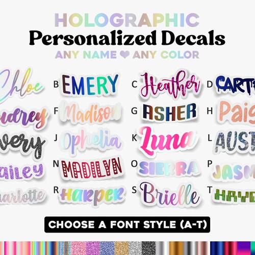 Customizable Name Stickers Name Decal Sticker Personalized - Etsy