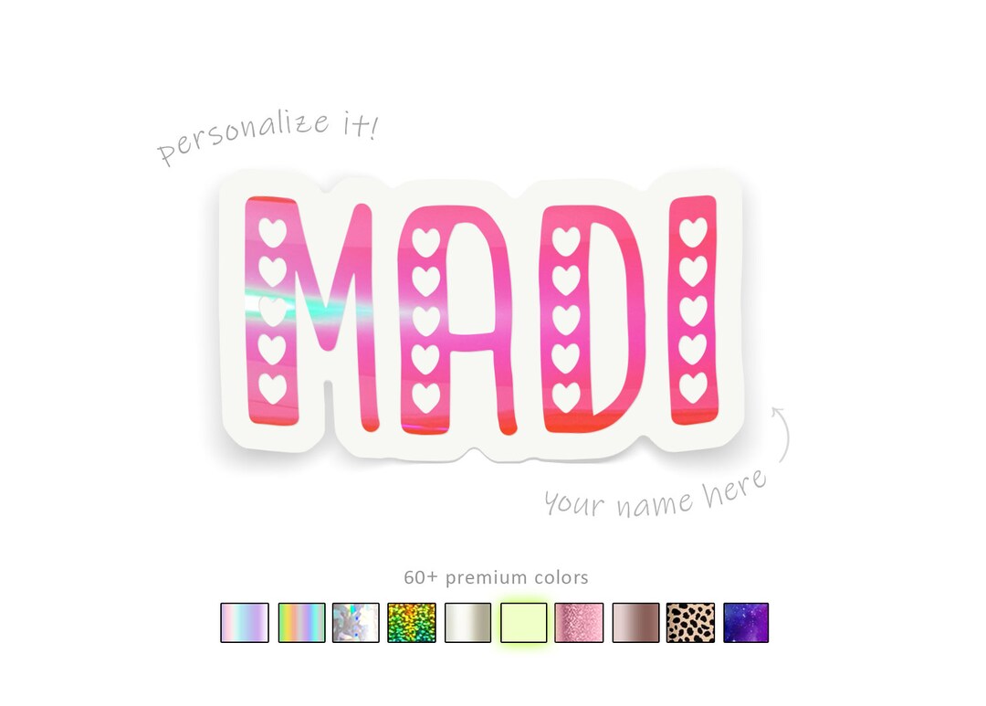 Vinyl Cut-out Sticker Personalized Name Label for Water Bottles, School ...