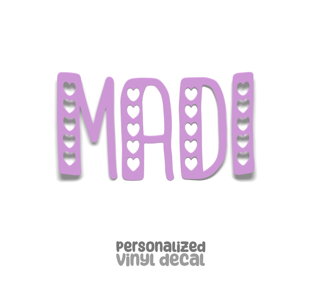 Solid Colors Glossy and Matte Custom Vinyl Decal Personalized Names or ...