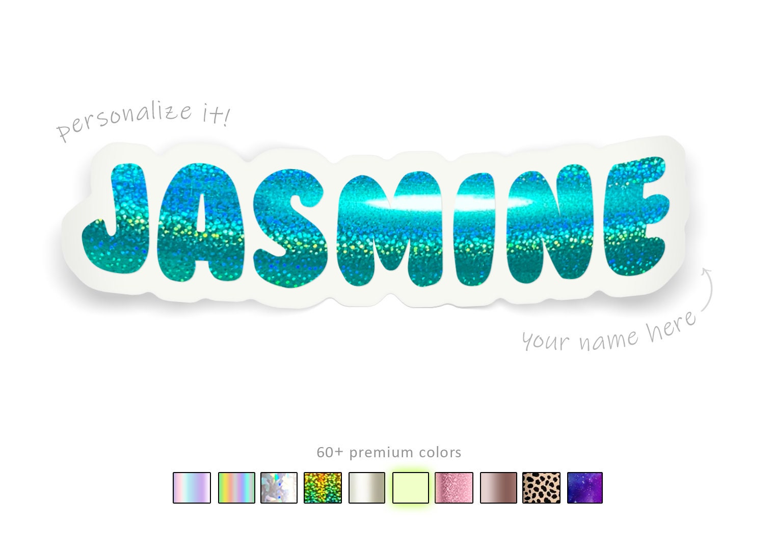 Jasmine Name In Glitter