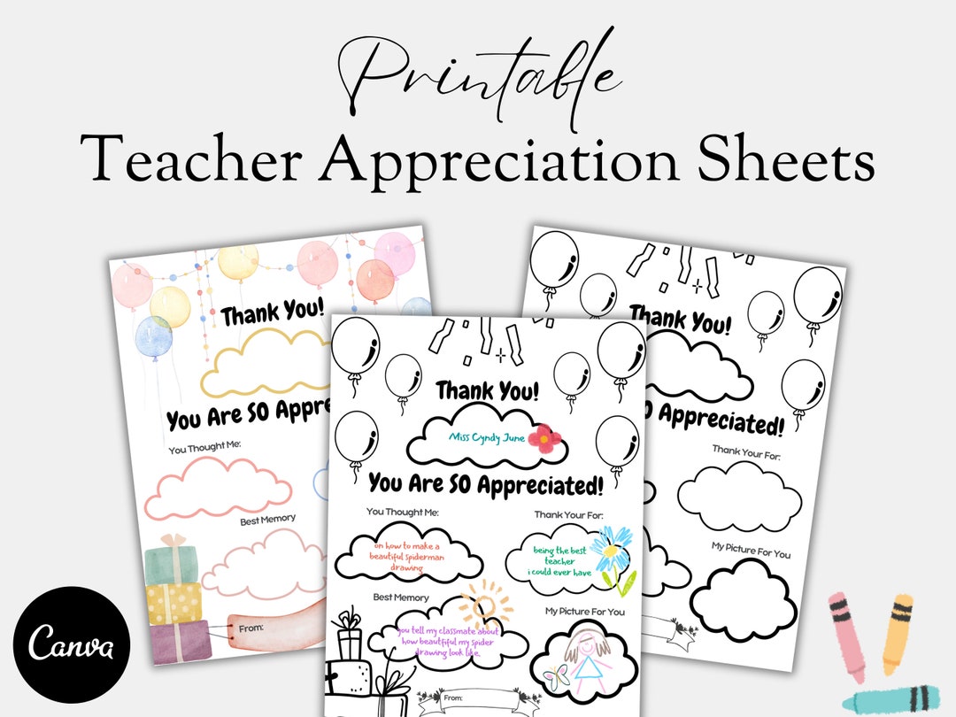 Teacher Appreciation Week Printable Instant Download Teacher ...