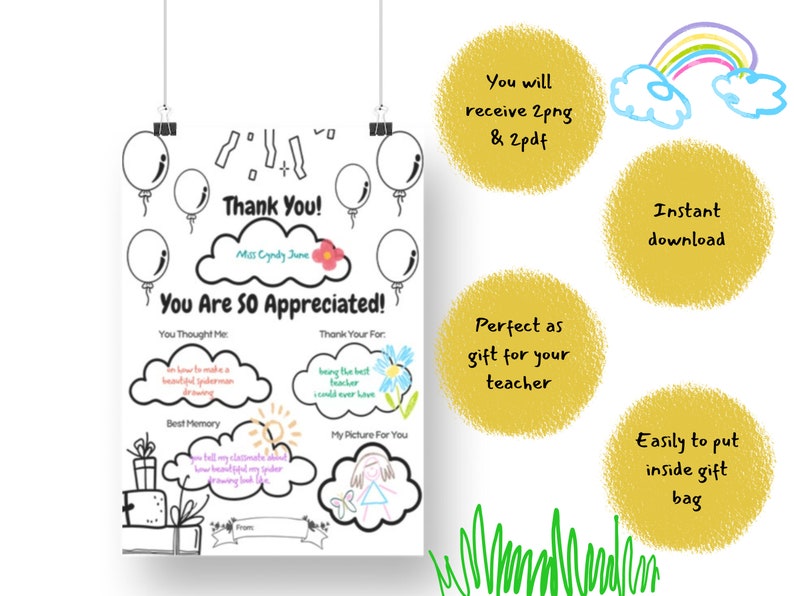 Teacher Appreciation Week Printable Instant Download Teacher ...