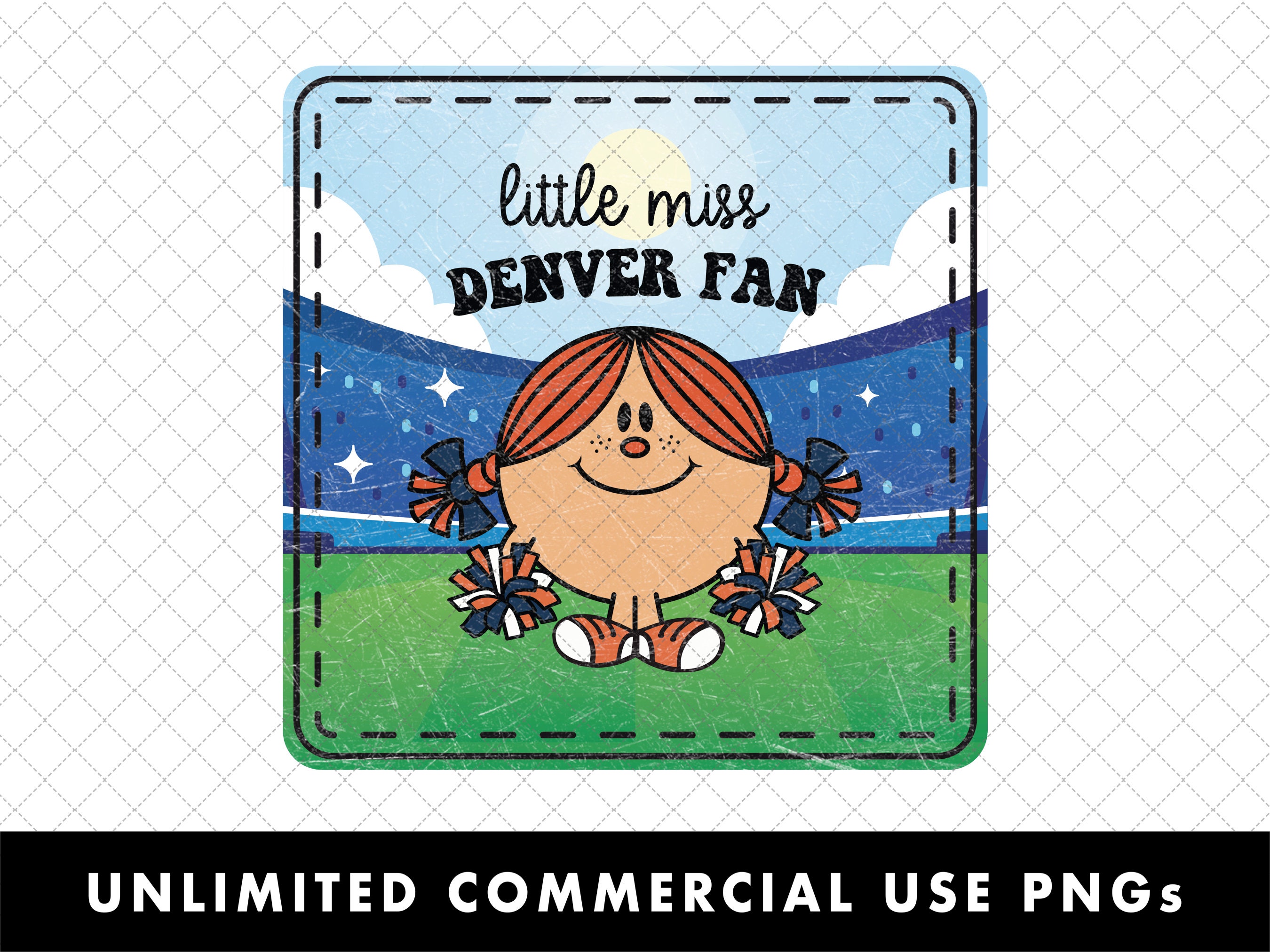 Little Miss Cheerleader Png, Little Miss Denver Fan Png, Little Miss ...