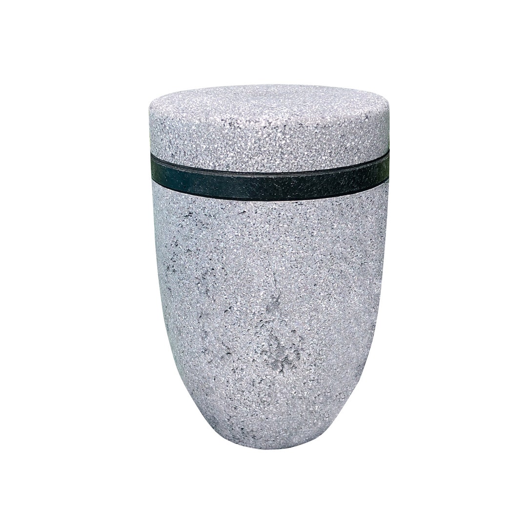 Biodegradable Urn Grey With Black Stripe Shell Limestone Urn Human Ash ...