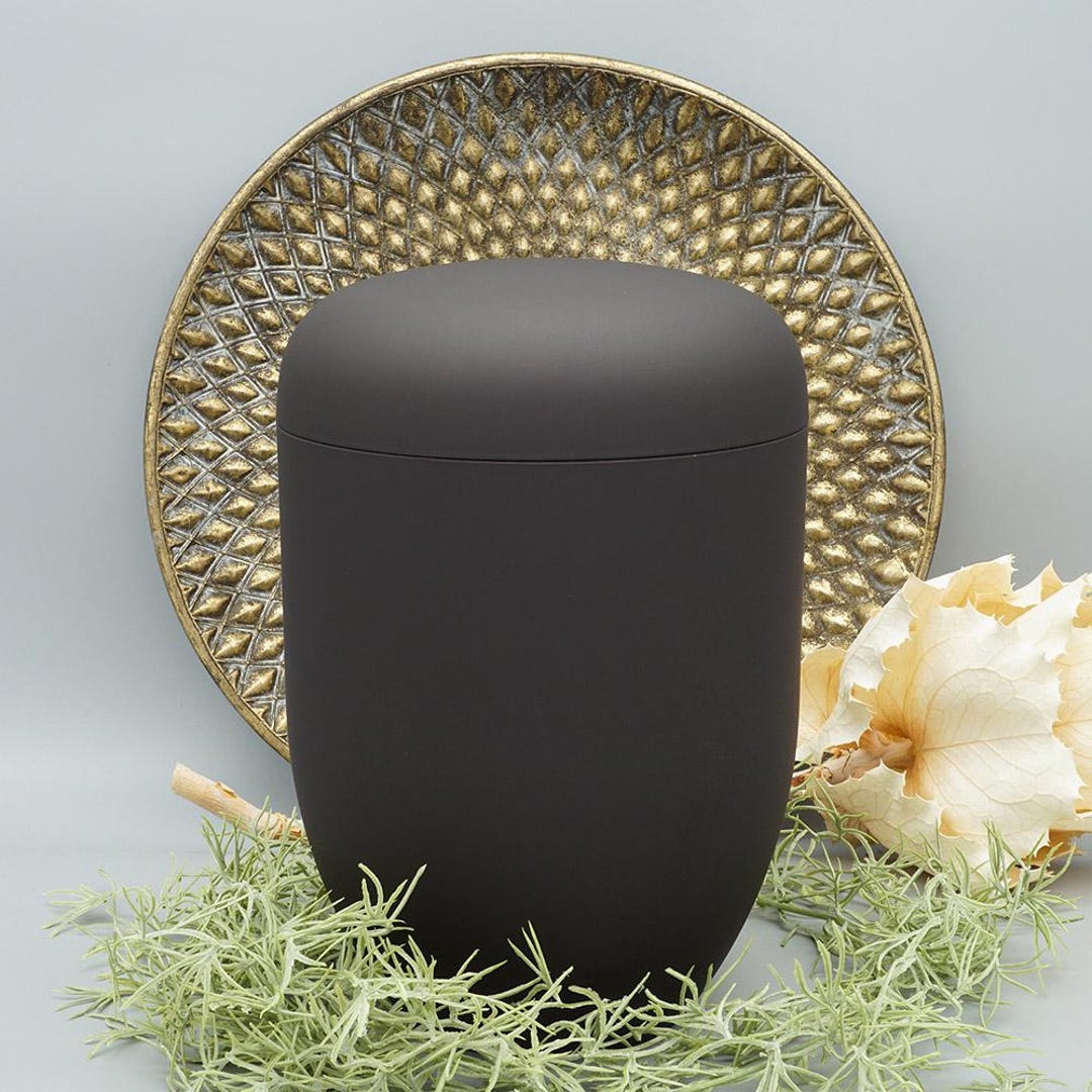 Black Urn Biodegradable Urn for Funeral Ashes Handpainted Cremation Urn ...