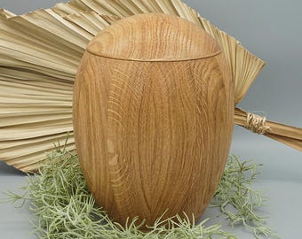 Wooden Urn Solid Oak Wood Urn Human Ashes Urn Cremation Urn Biodegradable Urn Memorial Urn Ash ...