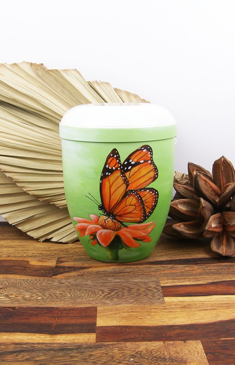 Beautiful Butterfly and Flower Hand-painted Urn for Ashes - Etsy