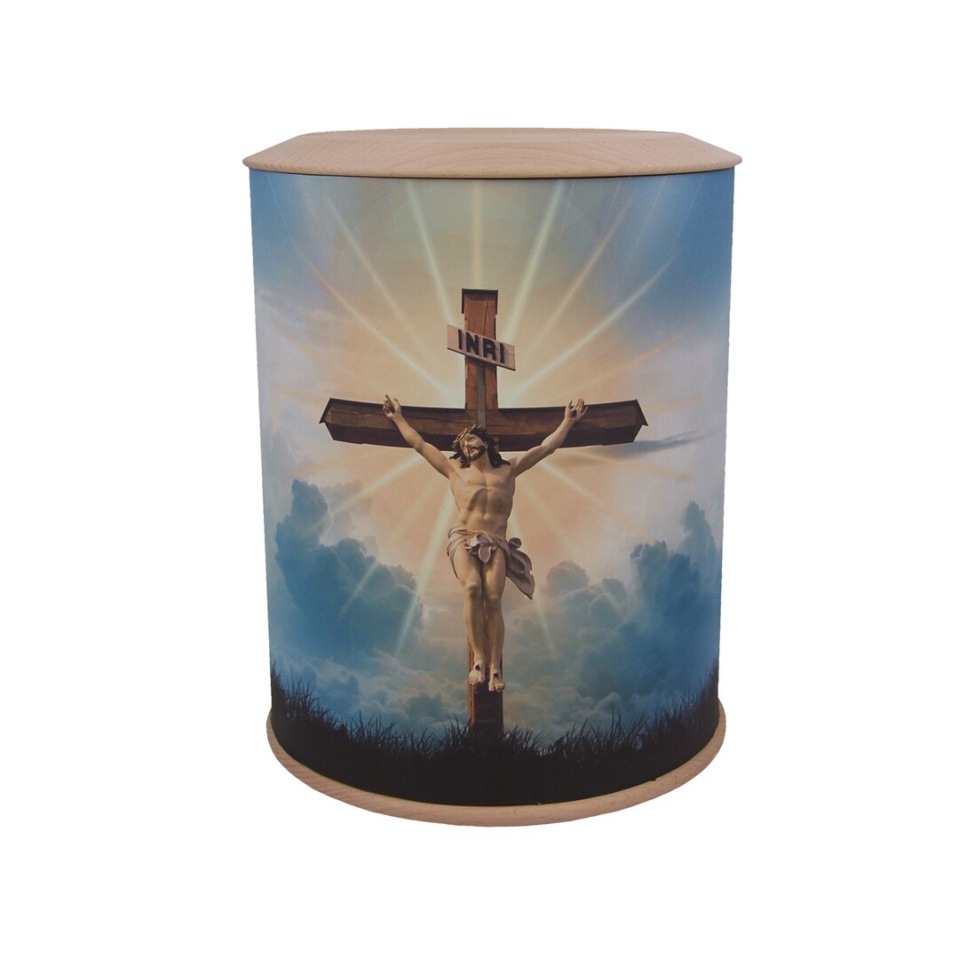 Photo Urn Jesus Bio Urn Holy Cross Human Ash Urn Keepsake Memorial ...