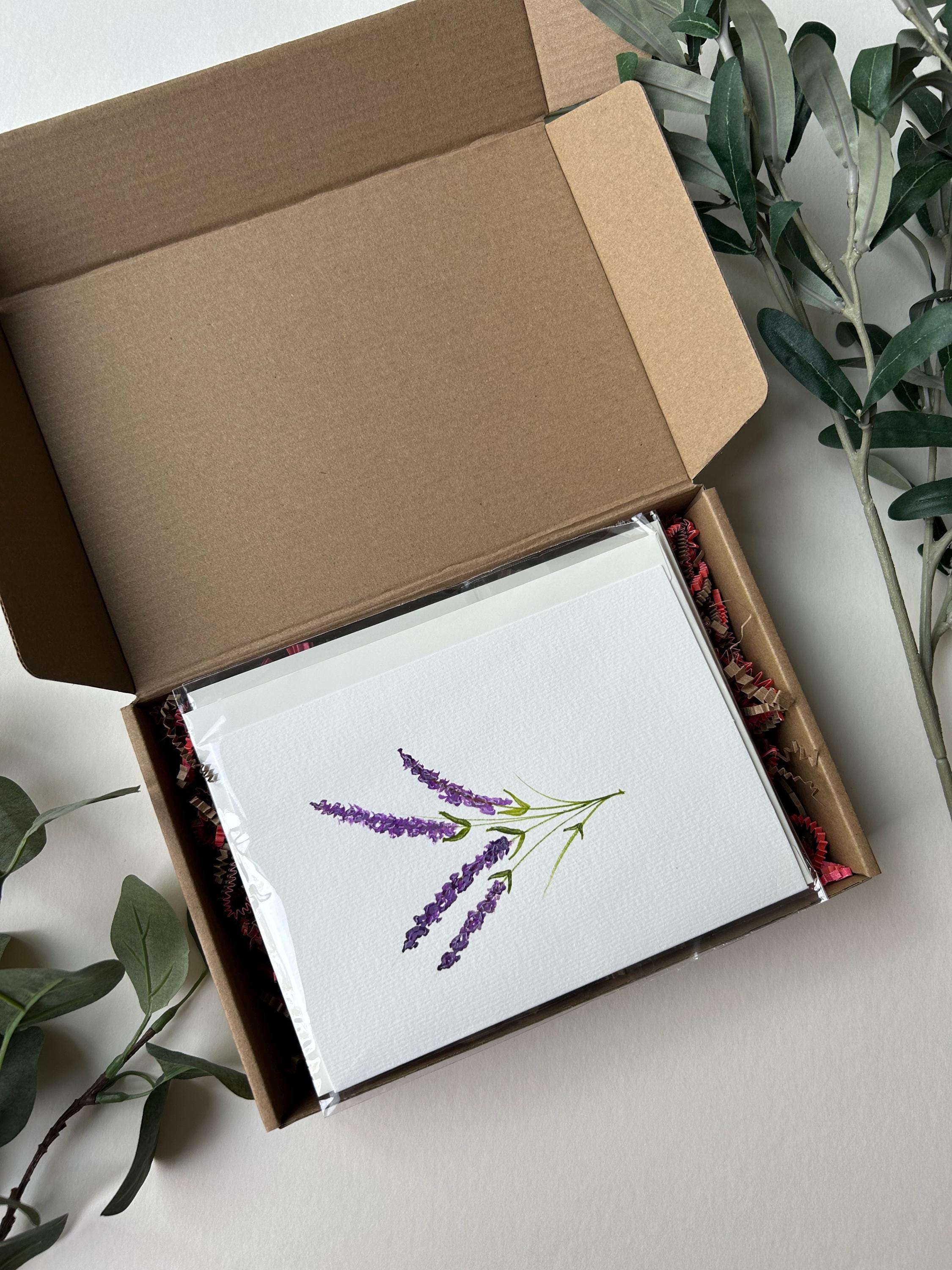Lavender Painted Cards - Etsy