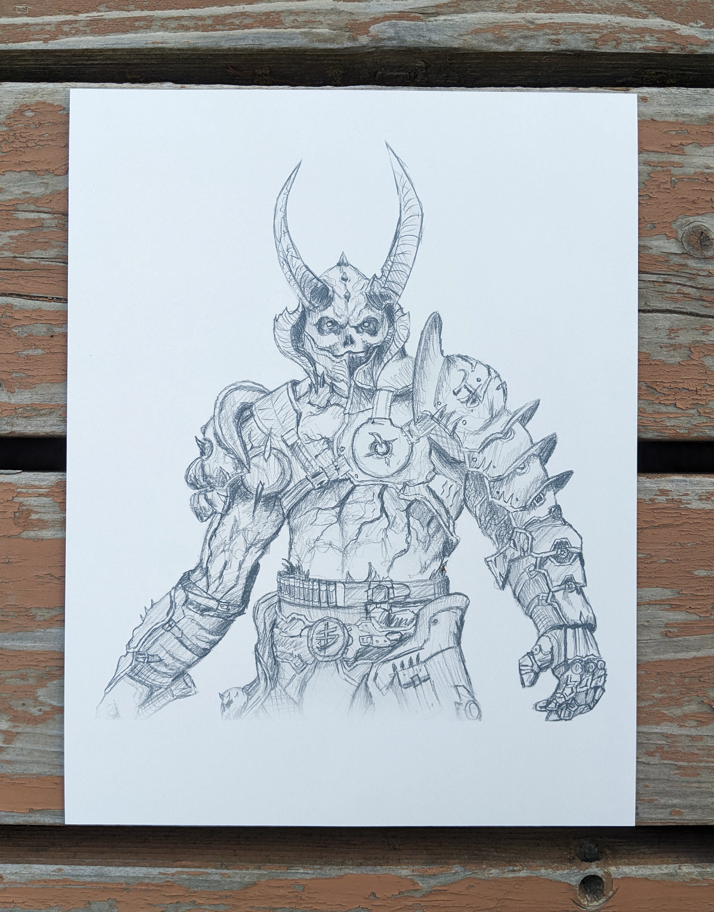 Doom Eternal Monster Sketch Print Set Doomguy Horror Gaming | Etsy