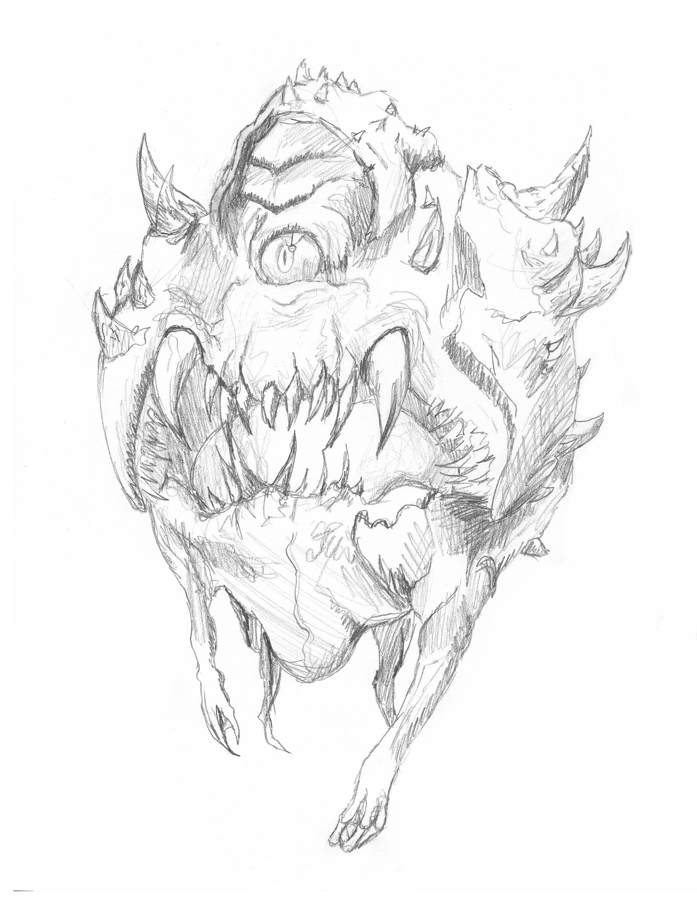 Doom Eternal Monster Sketch Print Set Doomguy Horror Gaming | Etsy