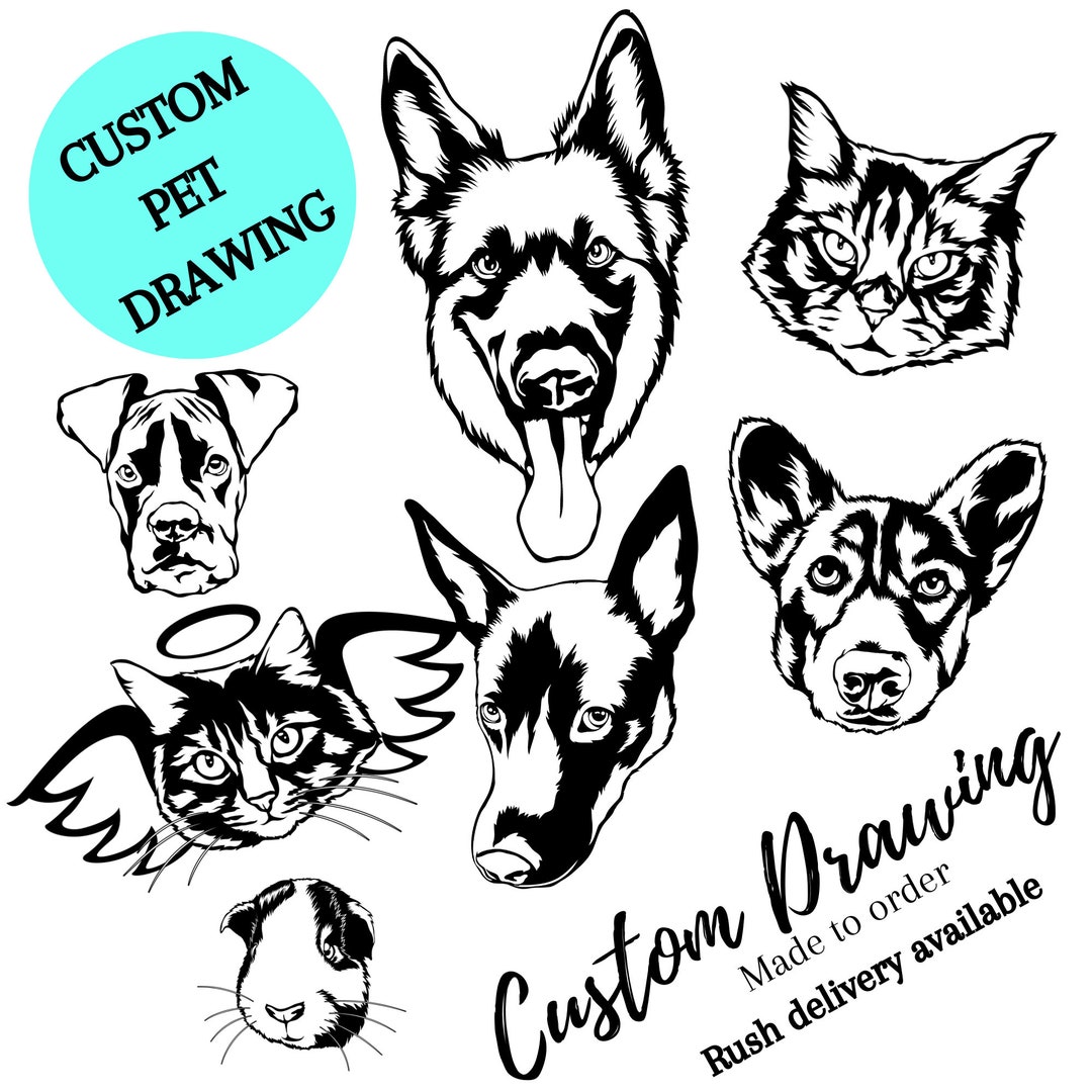 Custom Dog PNG File, Dog Outline, Personalized Pet Photo, Custom CAT ...