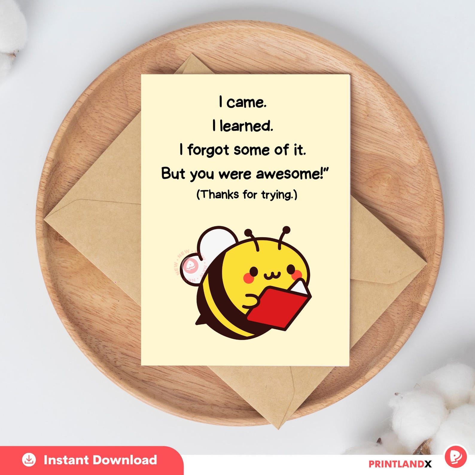 Funny Teacher Thank You Card Printable | Funny Student Thank You ...