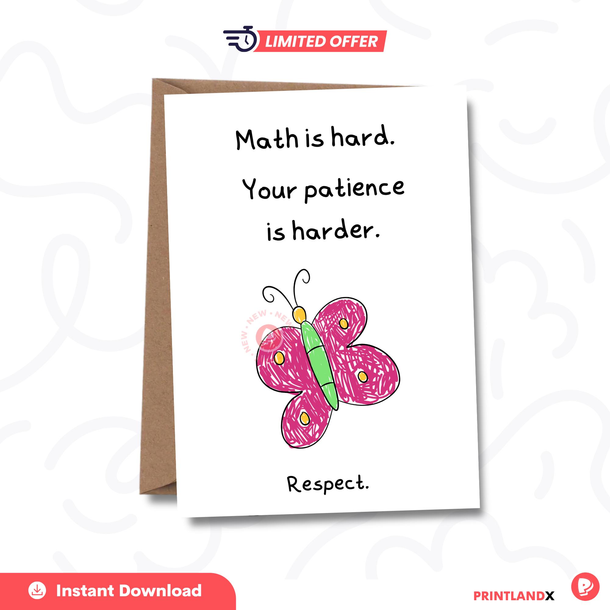 Funny Teacher Card Printable Teacher Appreciation Card Digital Teacher ...