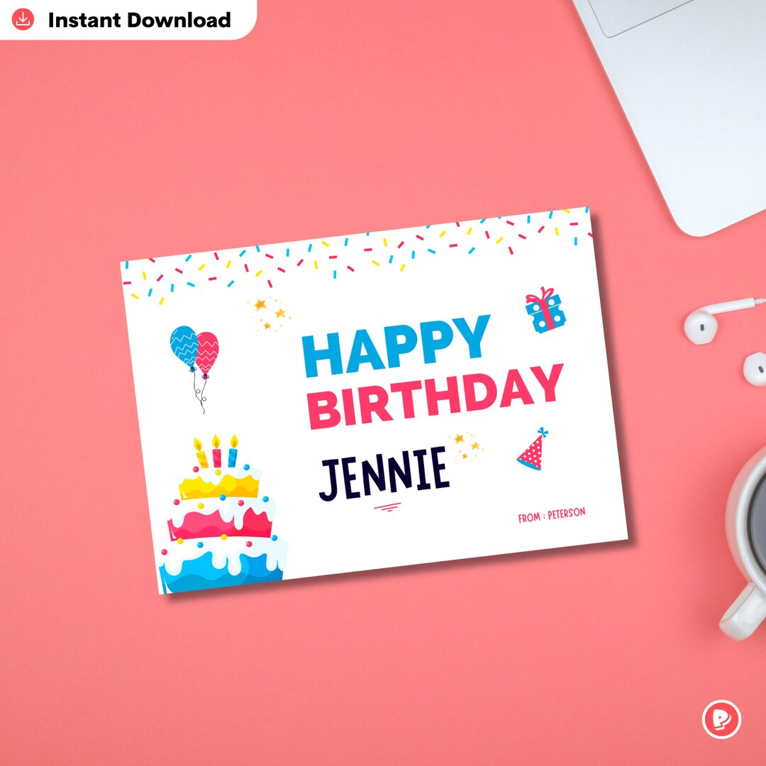 Printable Birthday Card | Birthday Card Printable | Digital Birthday ...