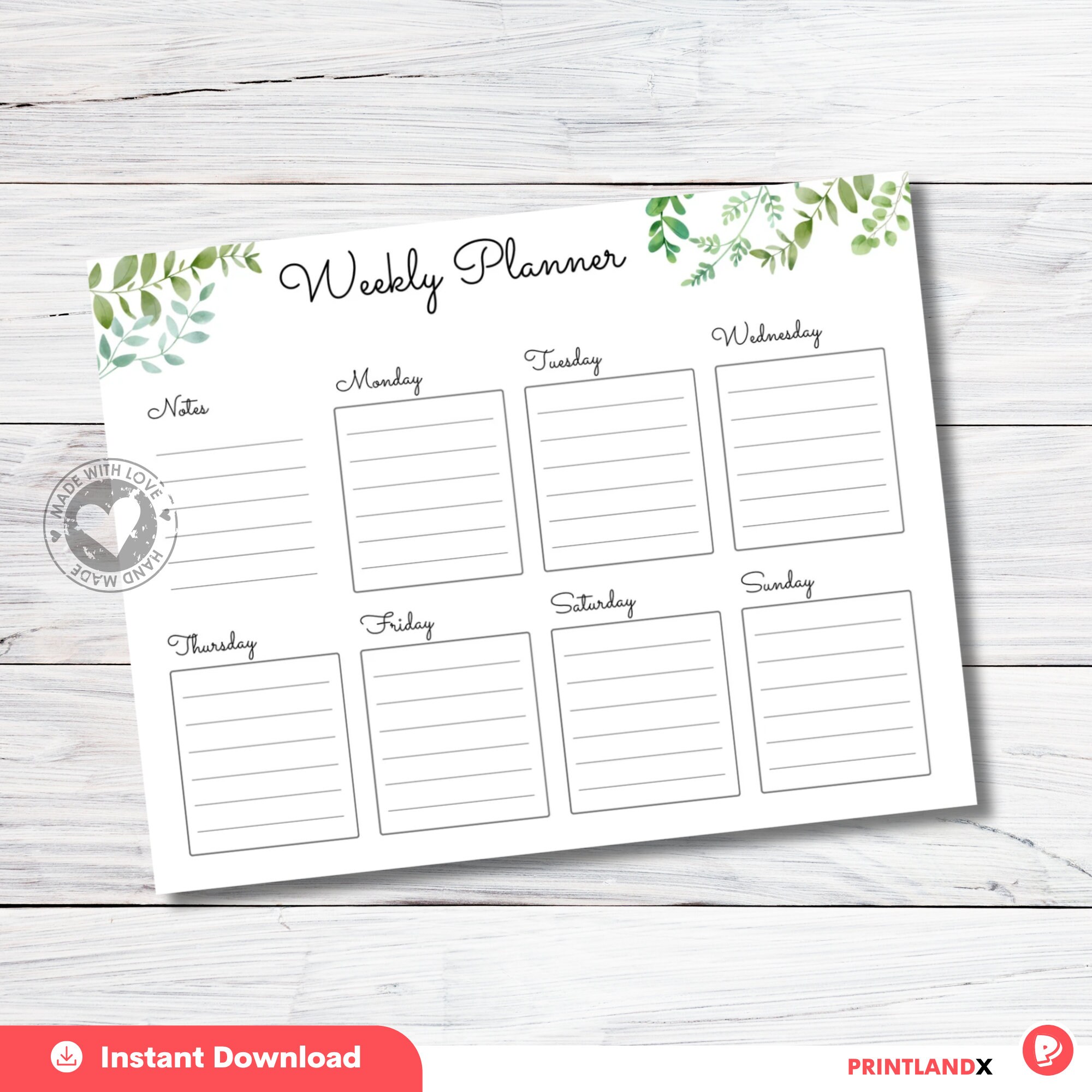 Weekly Planner Printable to Do List, Minimal to Do List Printable ...