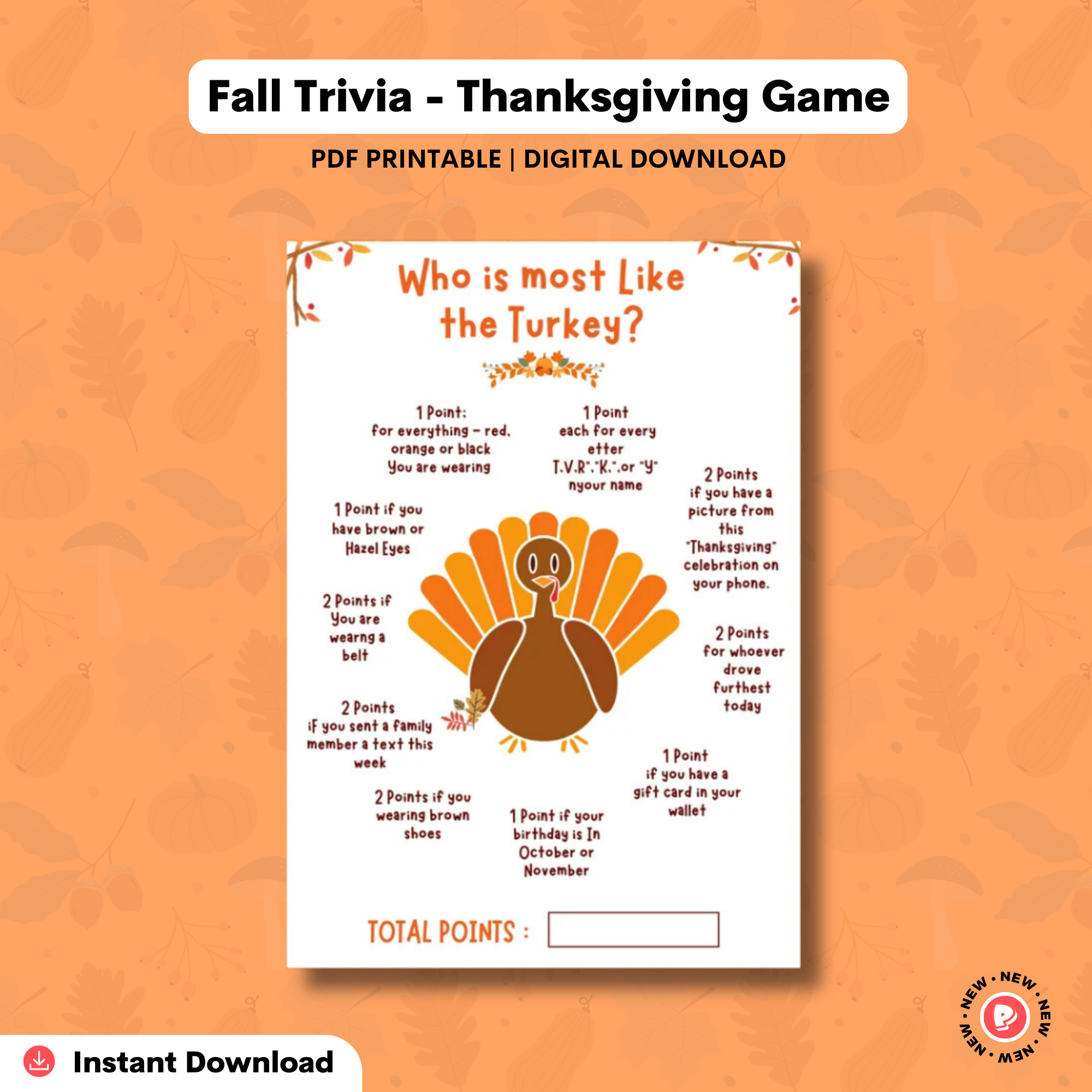 2023 Thanksgiving Game Printable Thanksgiving Game Printable ...