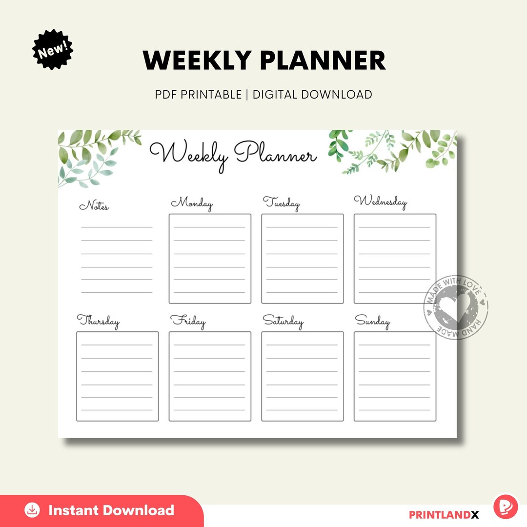 Weekly Planner Printable to Do List, Minimal to Do List Printable ...