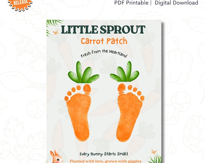 Farm Sign Carrot Patch Easter / Footprint Feet Art Craft / Kids Baby ...