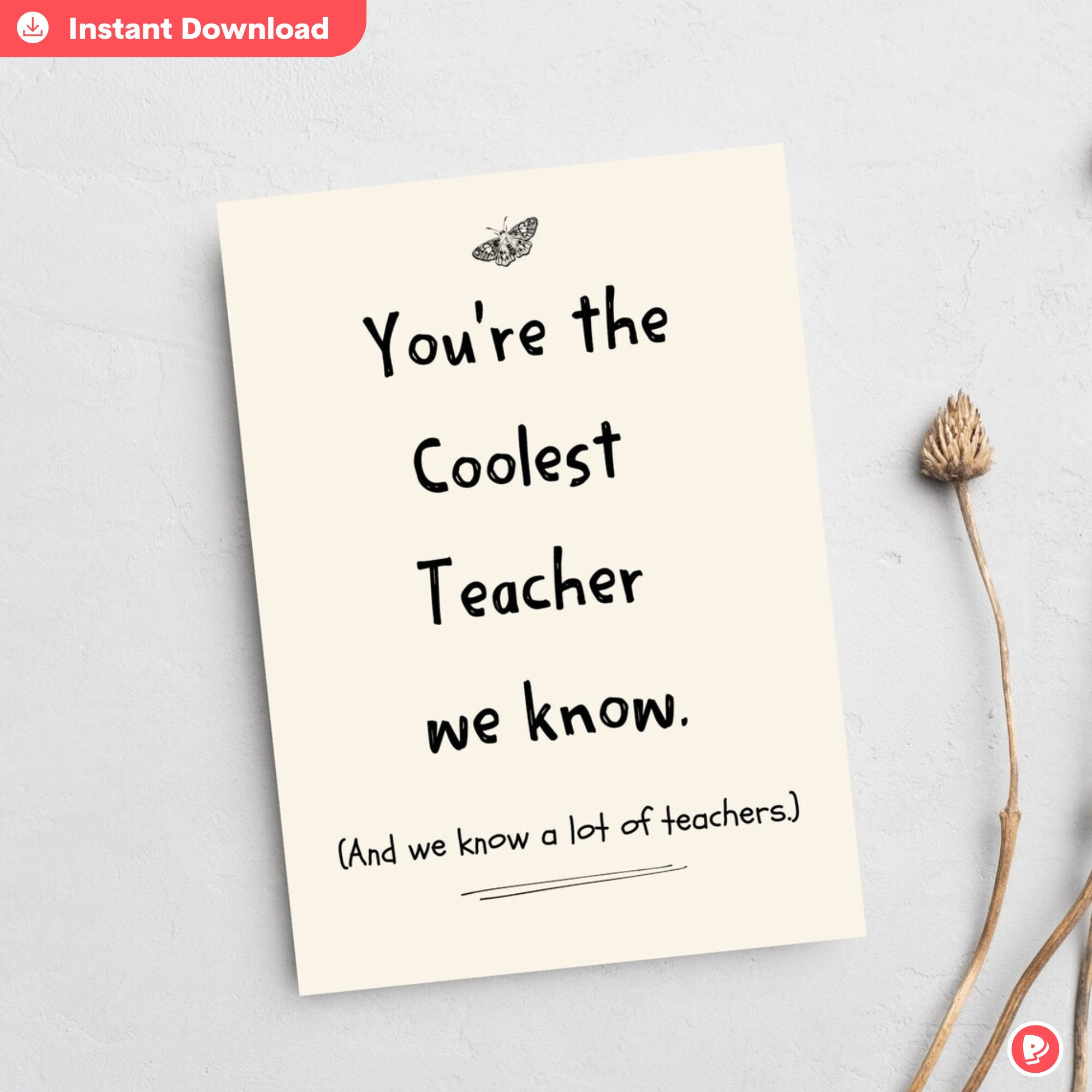 Funny Printable Teacher Card Teacher's Day Funny Card Greeting Card ...