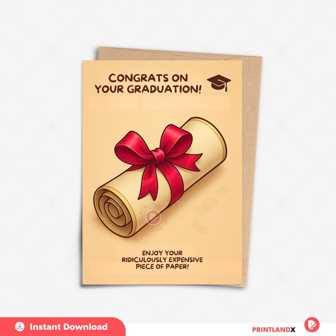Funny Graduation Card | Funny Graduation Card Printable | Graduation ...