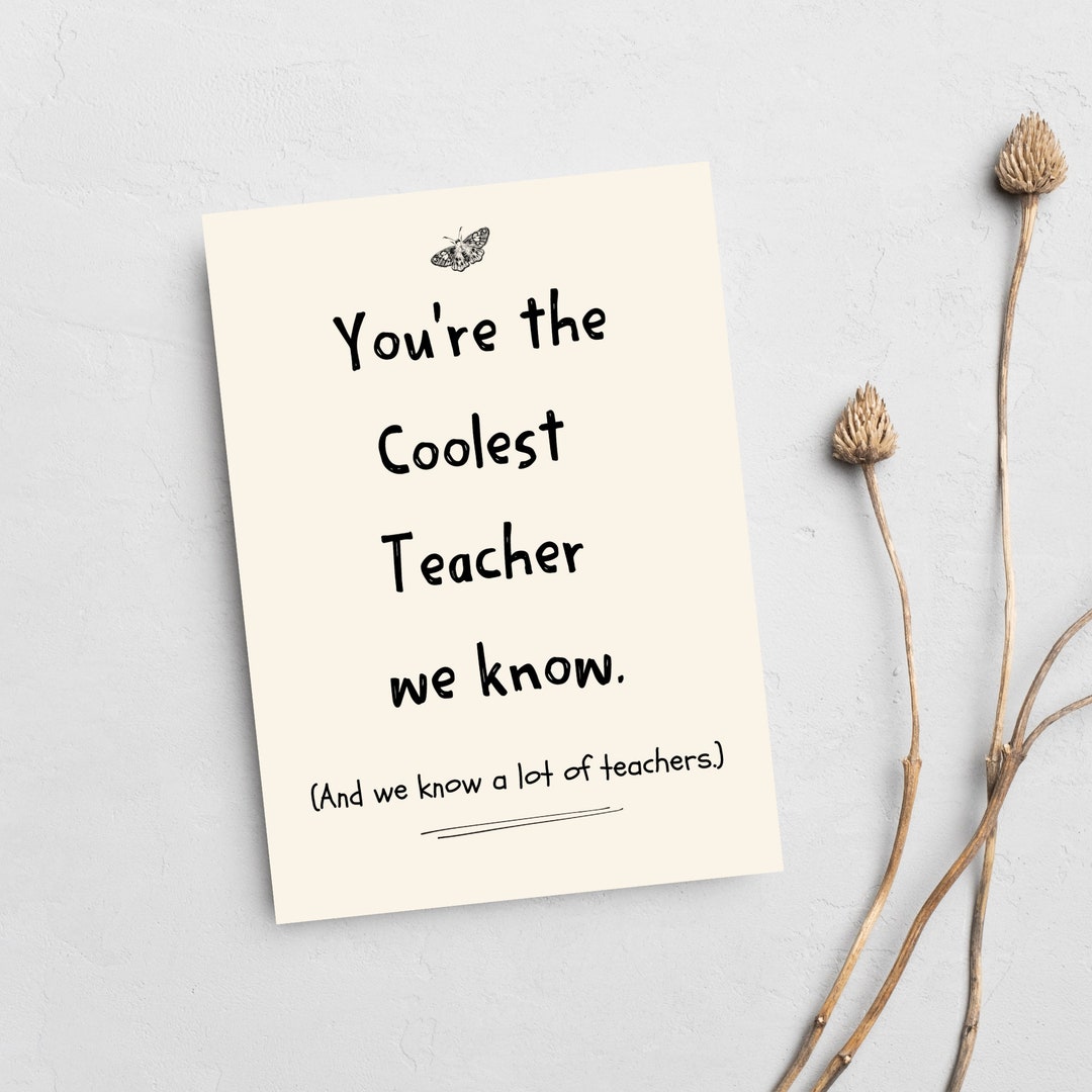 Funny Printable Teacher Card Teacher's Day Funny Card - Etsy